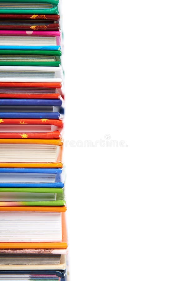 Different Colorfull Books in Stack Isolated on White Background, Copy ...