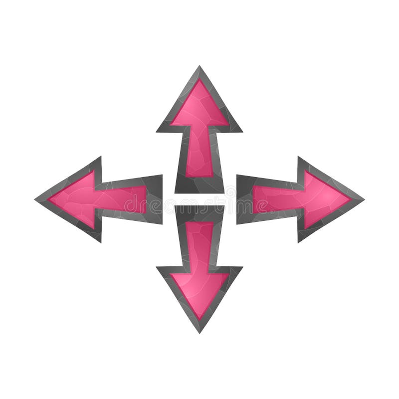 Different Colors Arrow Button. Cursor. Pointer. Gaming Elements ...