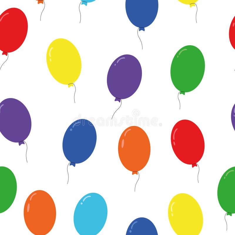 Balloons Seamless Pattern. Hand Drawn Doodle Style. , Minimalism ...