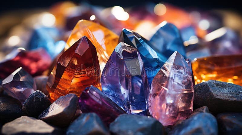 Different Colors of Beautiful Crystal Polished Gemstones Selective ...
