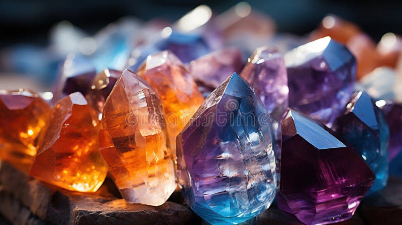 Different Colors of Beautiful Crystal Polished Gemstones Selective ...
