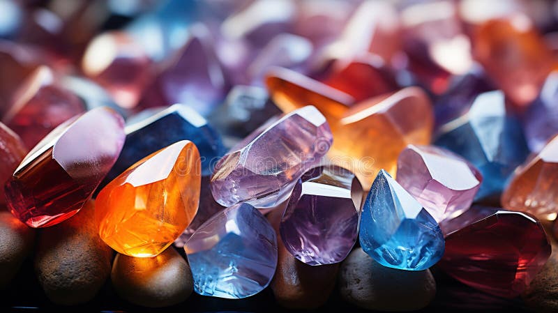 Different Colors of Beautiful Crystal Polished Gemstones Selective ...