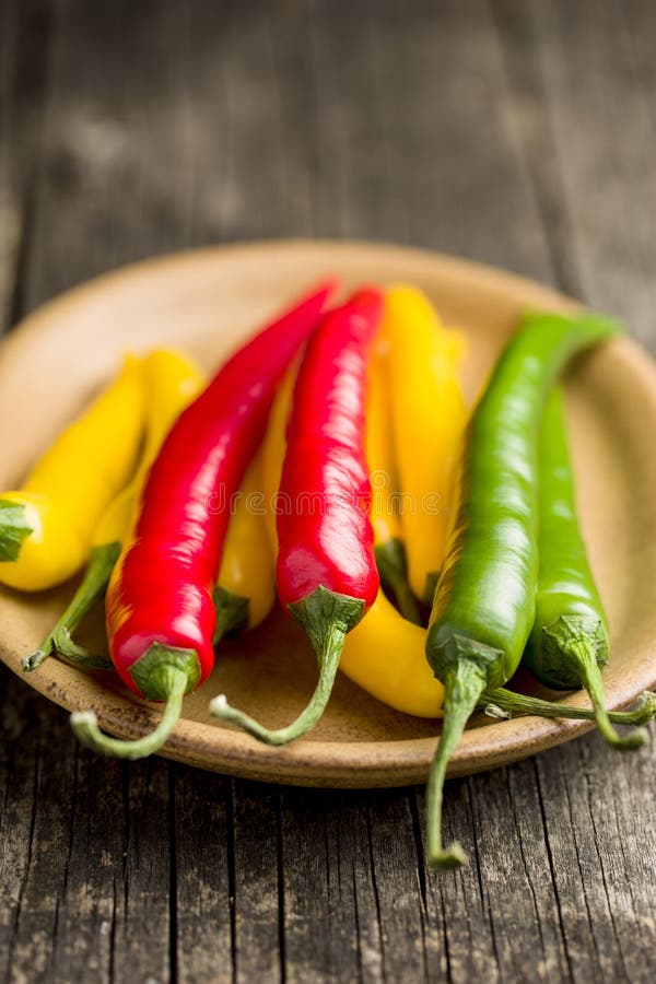 Different Colors Chilli Peppers. Stock Image - Image of mexico, cooking ...
