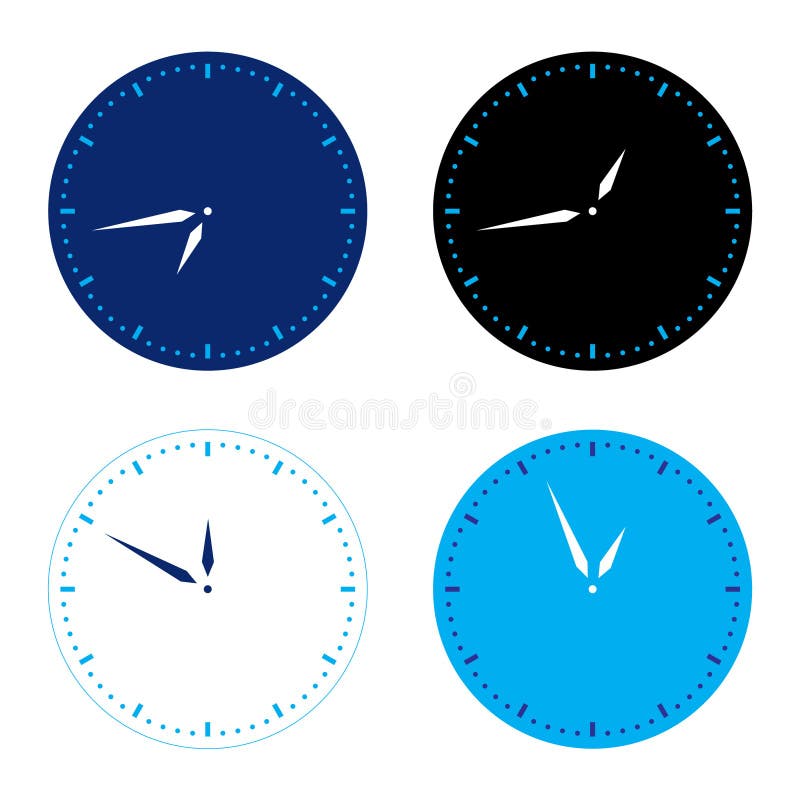 Different colors clock set stock vector. Illustration of office - 16811496