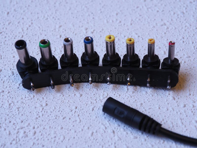 Set of Various Plugs on White Background Stock Photo - Image of ...