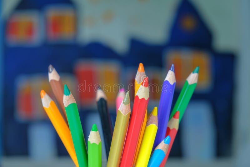 Different Colors Drawing Pencils Stock Image - Image of colour, object ...