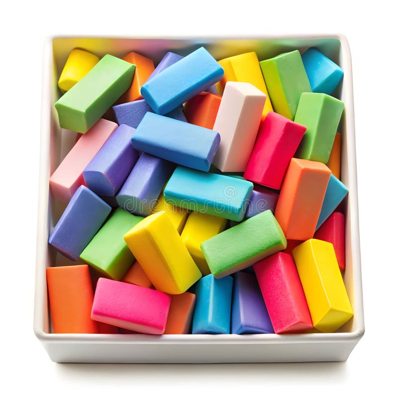 Different Colors of Erasers in Box Stock Illustration - Illustration of ...