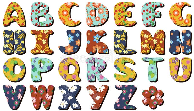 Different Colors Letters Scrapbook Stock Illustration - Illustration of ...