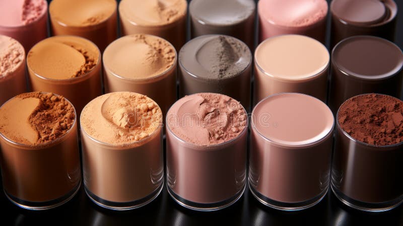 Different Colors of Makeup Foundation Products Stock Illustration ...