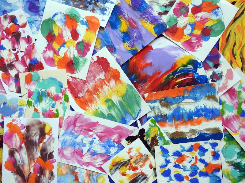 Colorful Painted Paper Pieces Stock Photo - Image of paint, colored ...