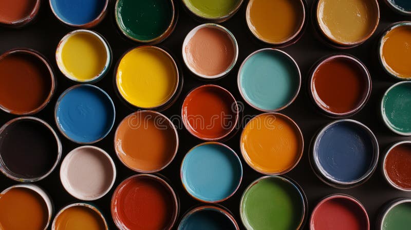 Different Colors of Paints in Cans or Colorful Paint Stock Photo ...