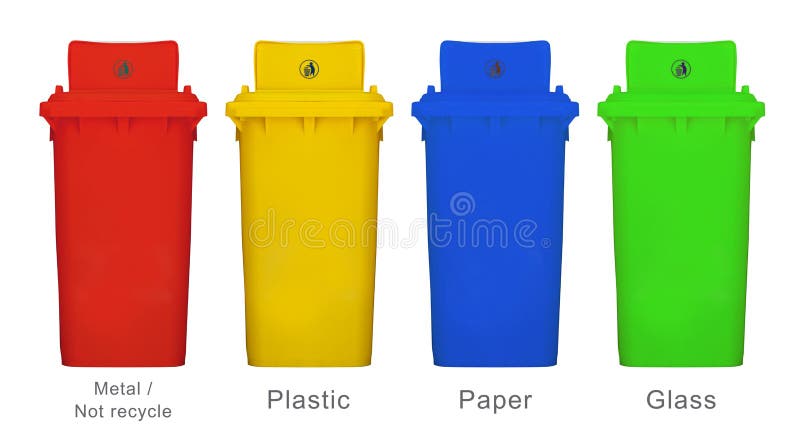 Different Colors Recycle Bin L Isolated White Background Source Stock ...