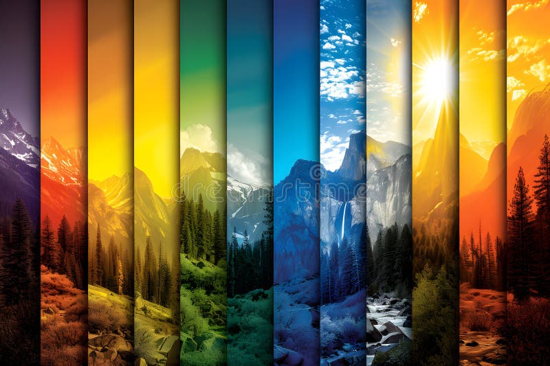 Different Colors and Shades of the Rising Sun. High Quality Photo Stock ...