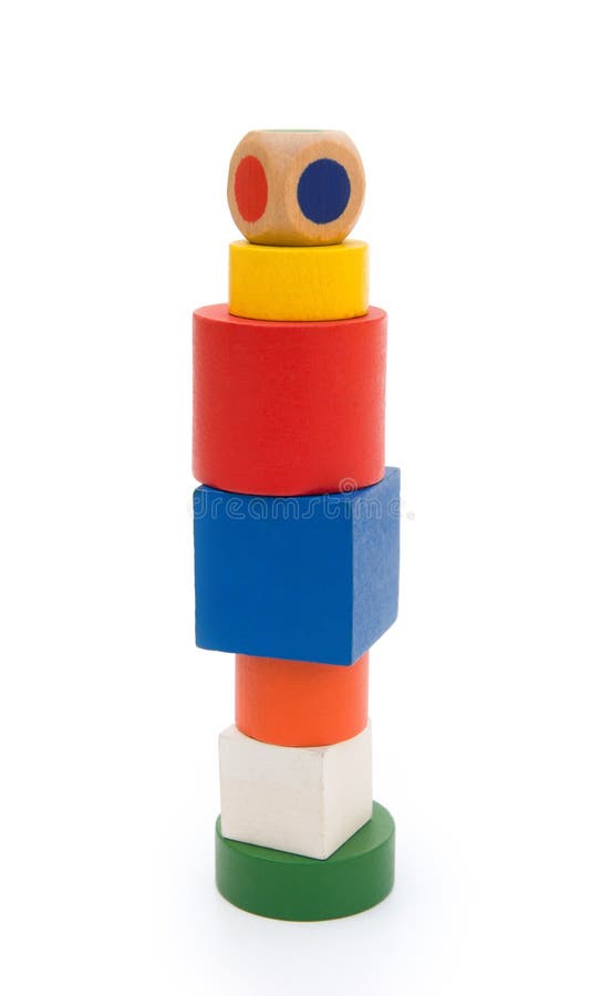 Different Colors and Shapes Wooden Blocks Stock Photo - Image of learn ...