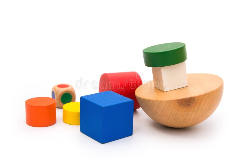 Different Colors and Shapes Wooden Blocks Stock Image - Image of ...