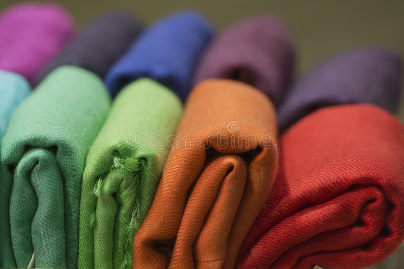 Different Colors Silk Fabric Stock Photo - Image of cloth, clothes ...