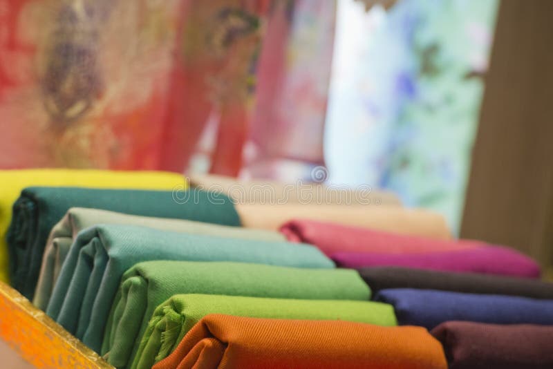 Different Colors Silk Fabric Stock Image - Image of laundry, clothes ...