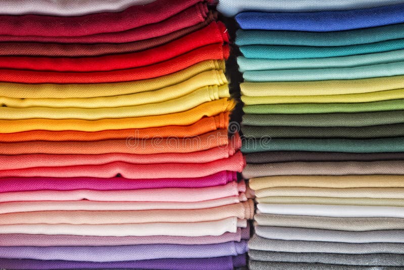 Different Colors Silk Fabric Stock Image - Image of texture, material ...