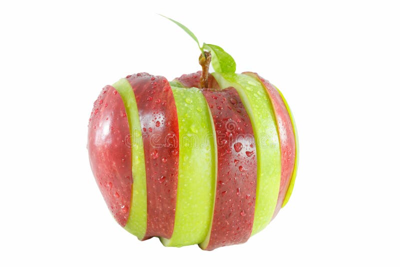 Different Colors Sliced Apple Stock Image - Image of isolated, parts ...