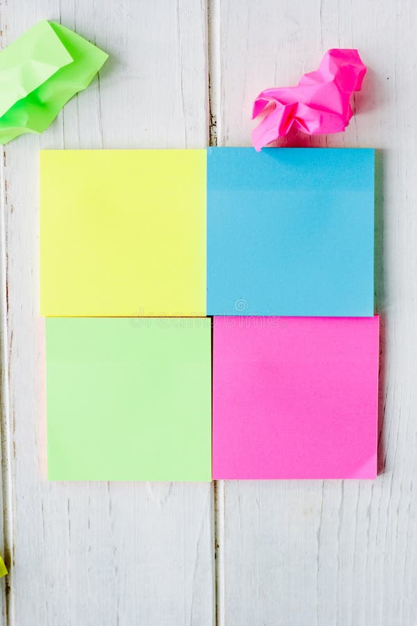Different Colors Stickers for Notes with Copy Space Stock Photo - Image ...