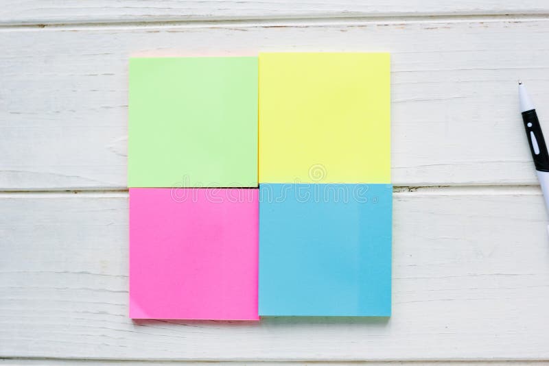 Different Colors Stickers for Notes with Copy Space Stock Photo - Image ...