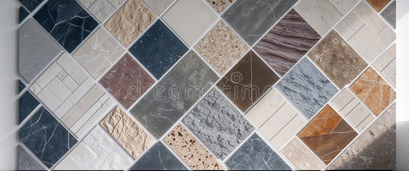 Different Colors and Styles of Stone Tiles Arranged Together Stock ...