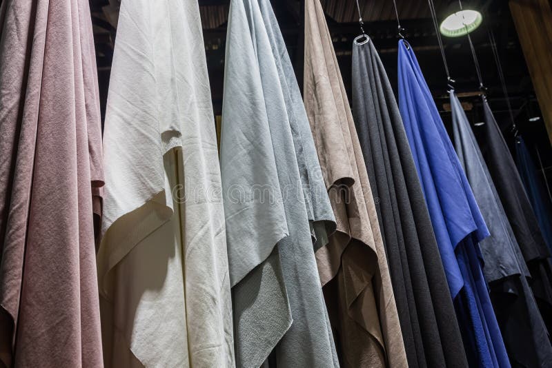 Different Colors of Textile Fabrics in an Atelier or a Fabric Store ...