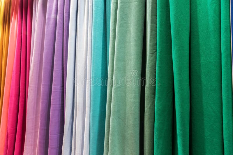 Different Colors of Textile Fabrics in an Atelier or a Fabric Store ...