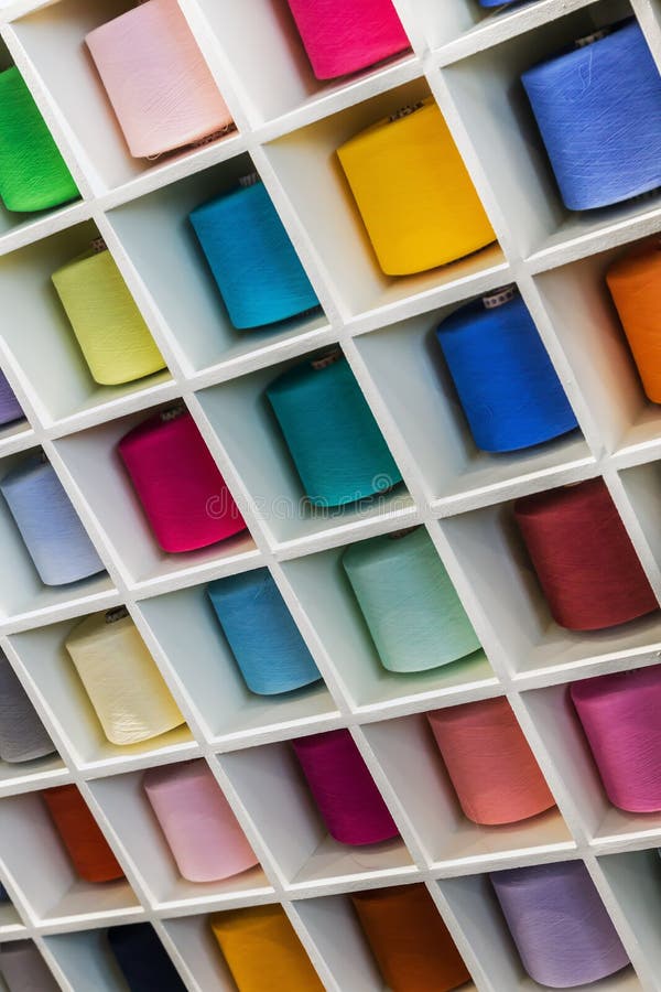 609 Different Color Spools Thread Textile Industry Background Stock ...