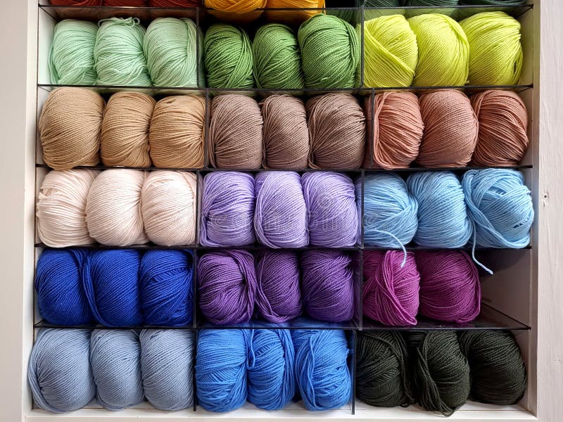 Different Colors of Wool in a Craft Shop Stock Photo - Image of ...