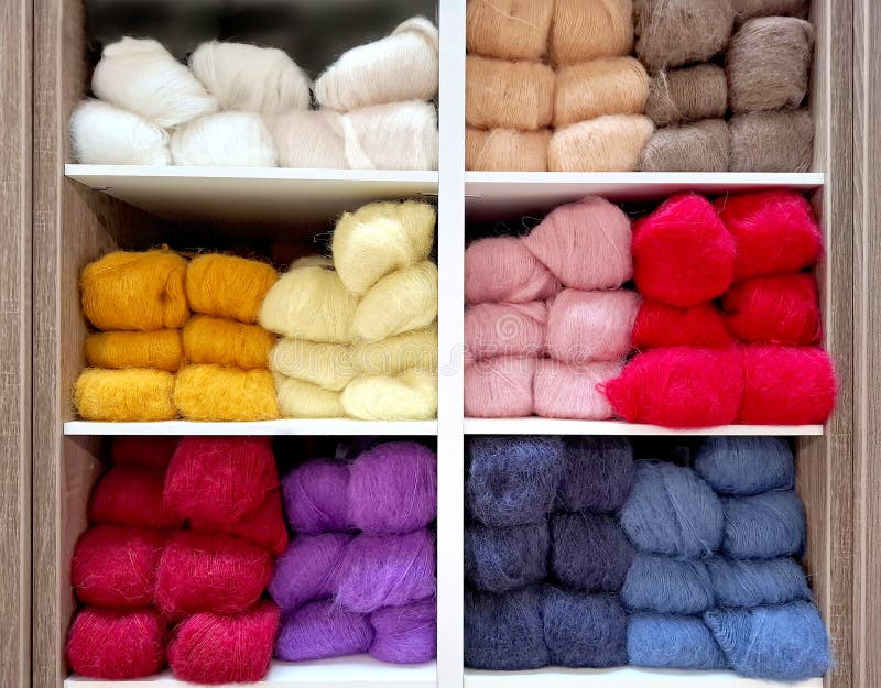 Different Colors of Wool in a Craft Shop Stock Image - Image of string ...
