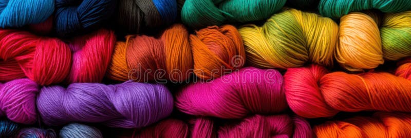 Different Colors of Yarn for Knitting in Rows. Knitting Concept Stock ...
