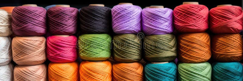 Different Colors of Yarn for Knitting in Rows. Knitting Concept Stock ...