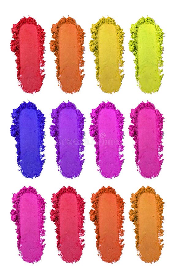 Different Colour Eyeshadow Stroke Palette Texture Swatch Stock Photo ...