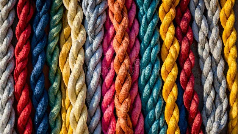 Different Coloured Rope that is Intertwined and Knotted. AI Generated ...
