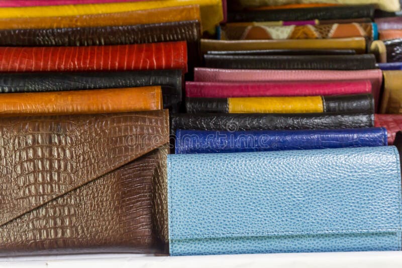 Different coloured wallets stock photo. Image of gift - 123025474
