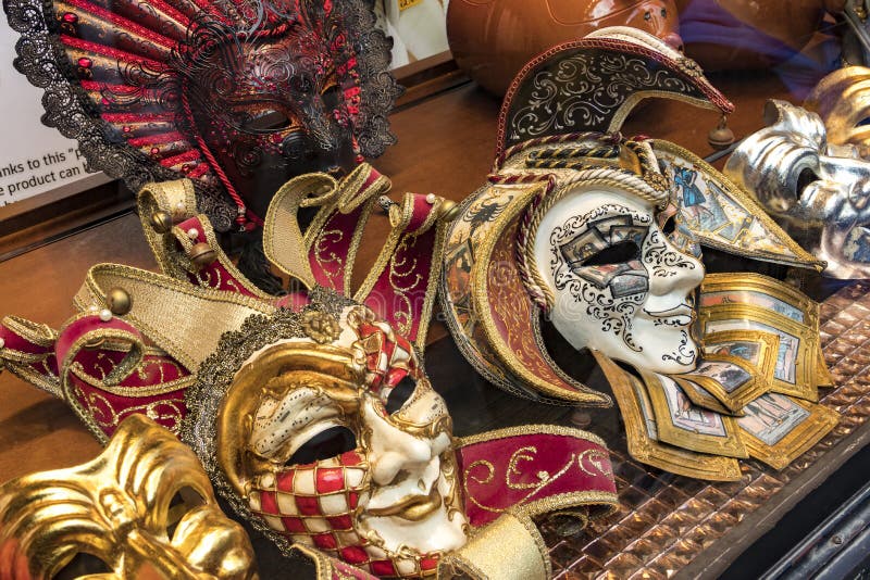 Colourful Masks in the Shopwindow Editorial Photography - Image of ...