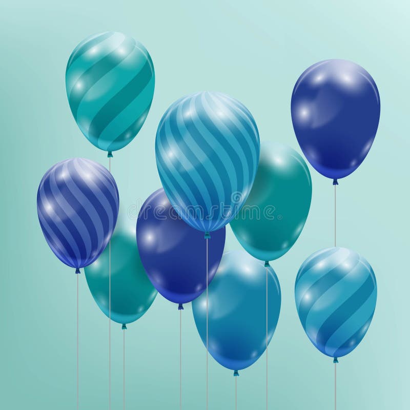 Different Colourful Realistic Balloons Vector Design Illustration Stock ...