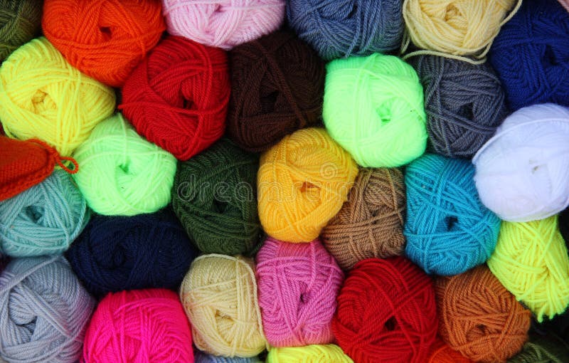 Colourful wool balls stock photo. Image of hobbies, leisure - 129635804
