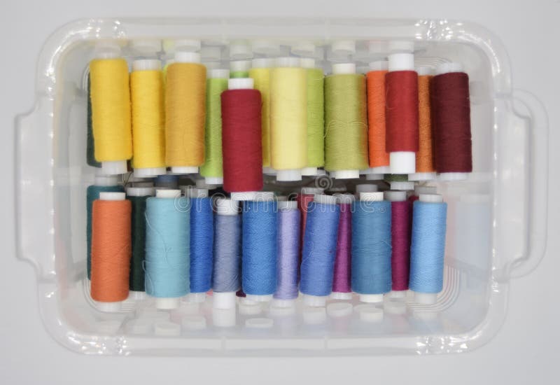 Sewing Threads in the Box on the Background Stock Image - Image of ...