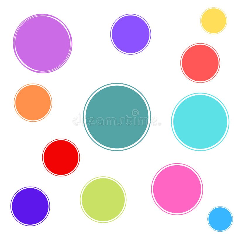 Different Colours and Sizes Circles on White Paper Stock Illustration ...