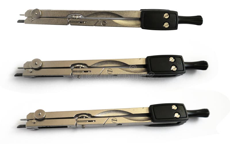 Different Compasses Isolated on White Background. Hand Delimiters or ...