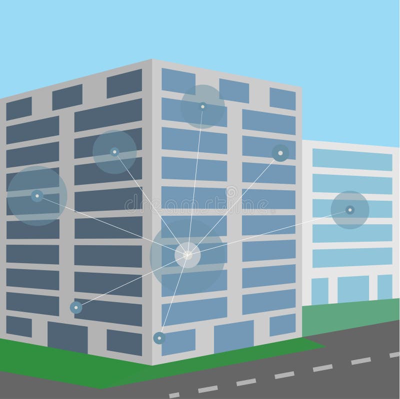 Different Connection Points on an Office Building Stock Illustration ...