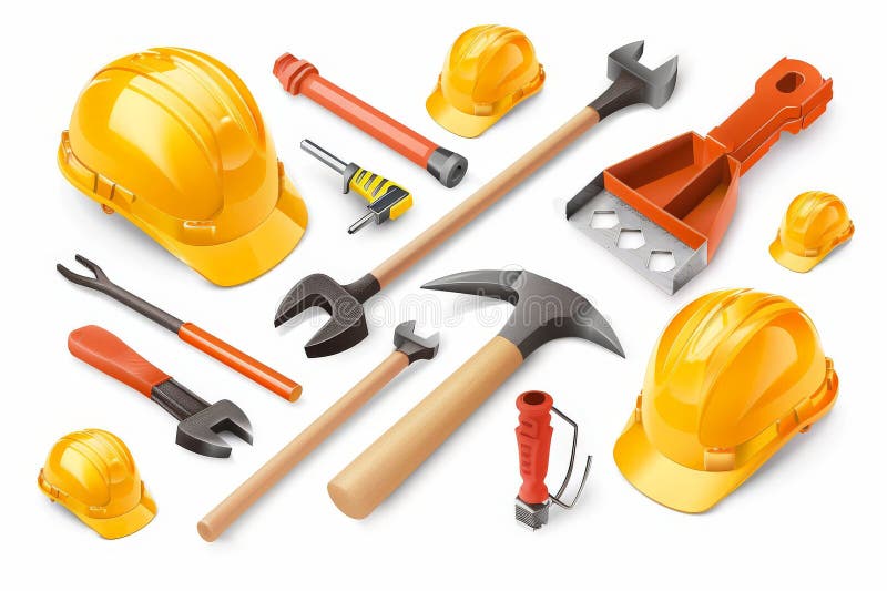 Different Construction Tools and Engineering Tools Illustration on ...
