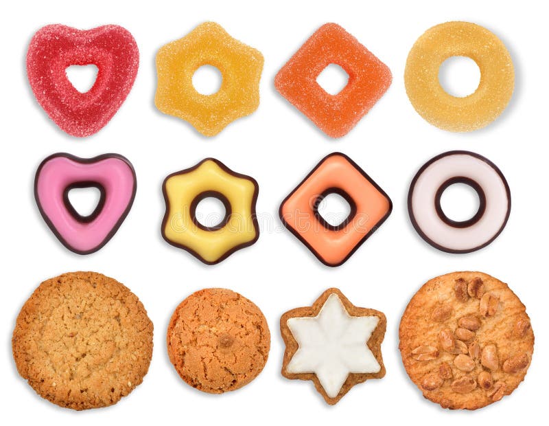Different Cookies with Heart Shapes Stock Photo - Image of baking ...