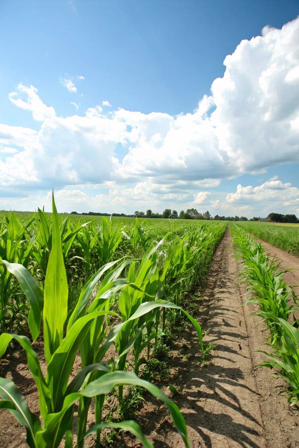 Different Corn Plantation stock illustration. Illustration of country ...