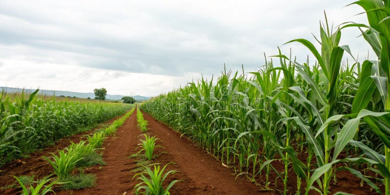 Different Corn Plantation stock illustration. Illustration of field ...