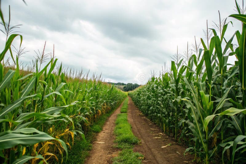 Different Corn Plantation stock illustration. Illustration of ...