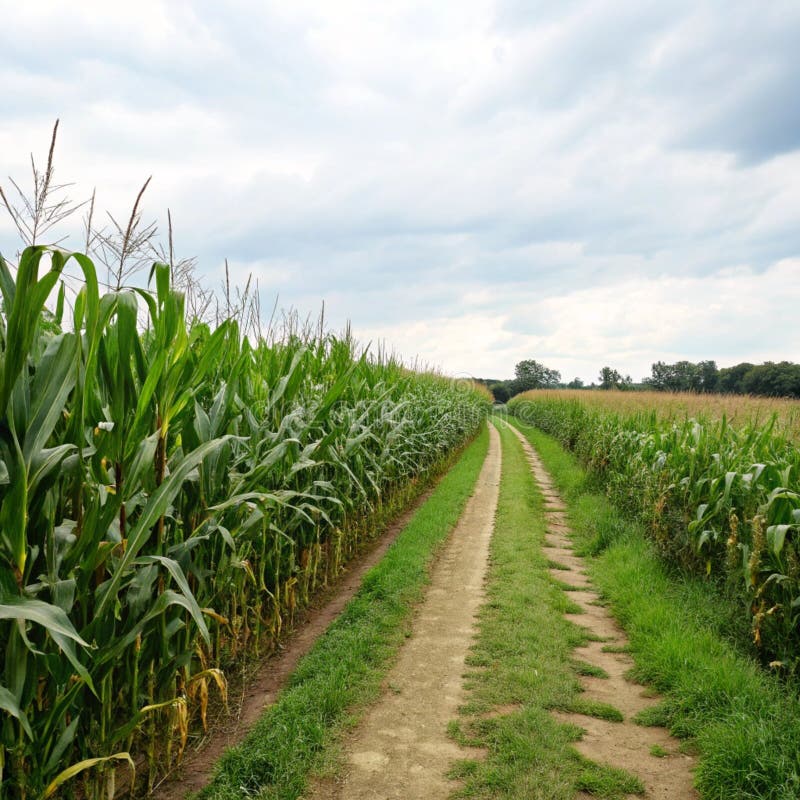 Different Corn Plantation stock illustration. Illustration of country ...