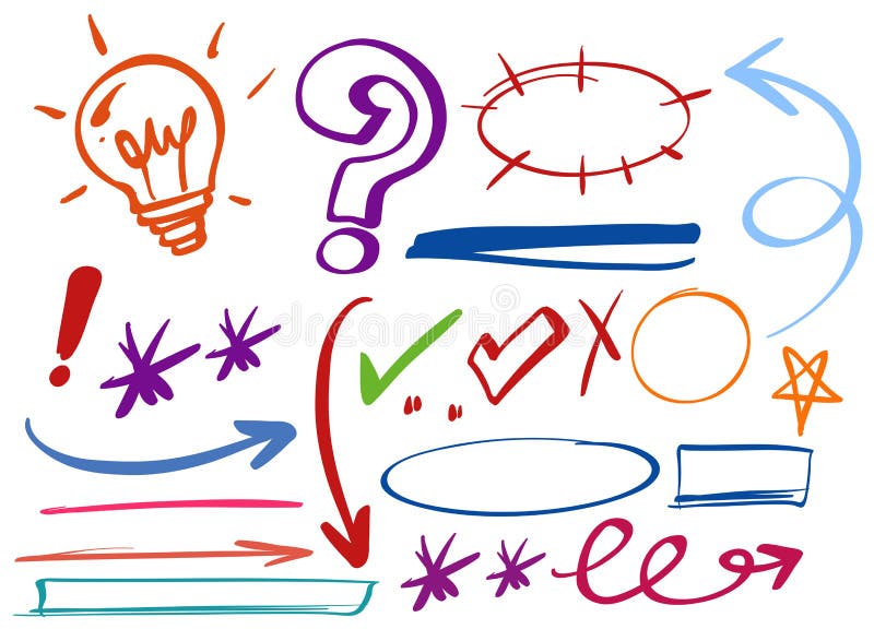 Different Correction Marks on White Background Stock Vector ...